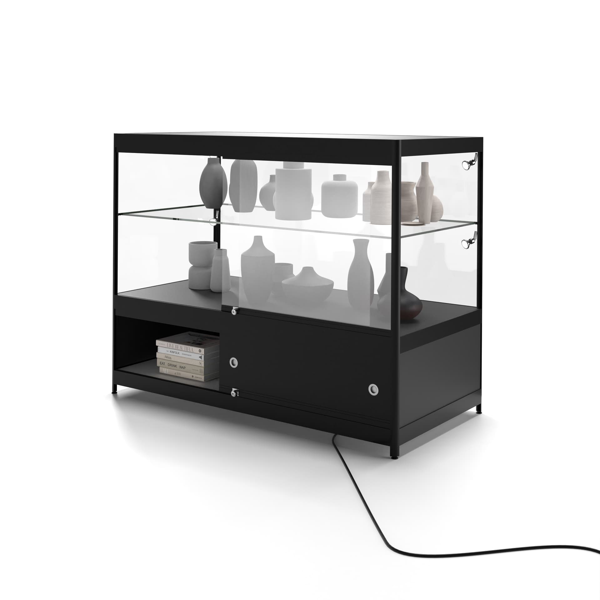 Illuminated Glass Merchandise Counter | Locking Storage Cabinet ...