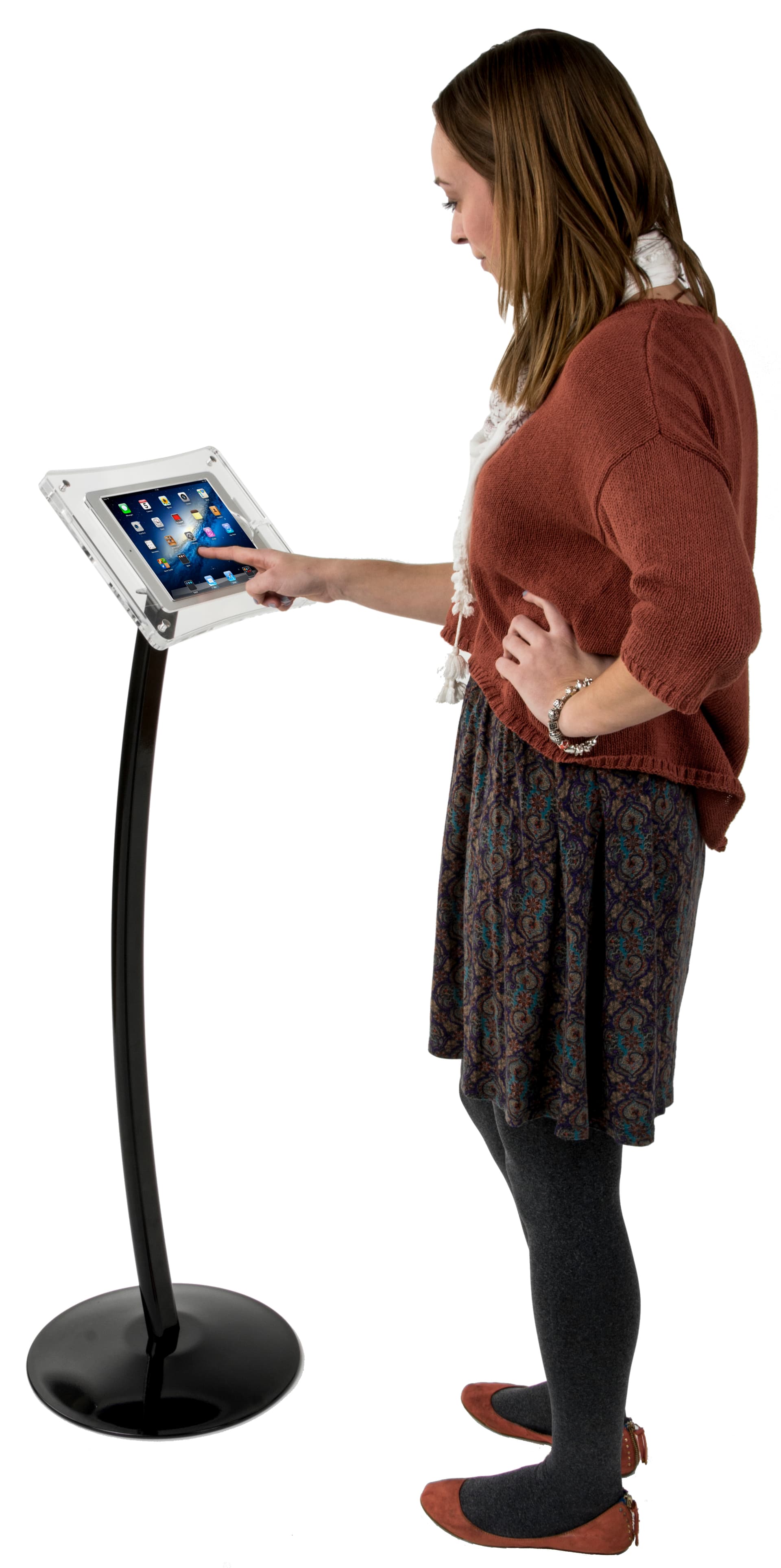 Plastic iPad Floor Stand | Sturdy Steel Base | Displays2Go