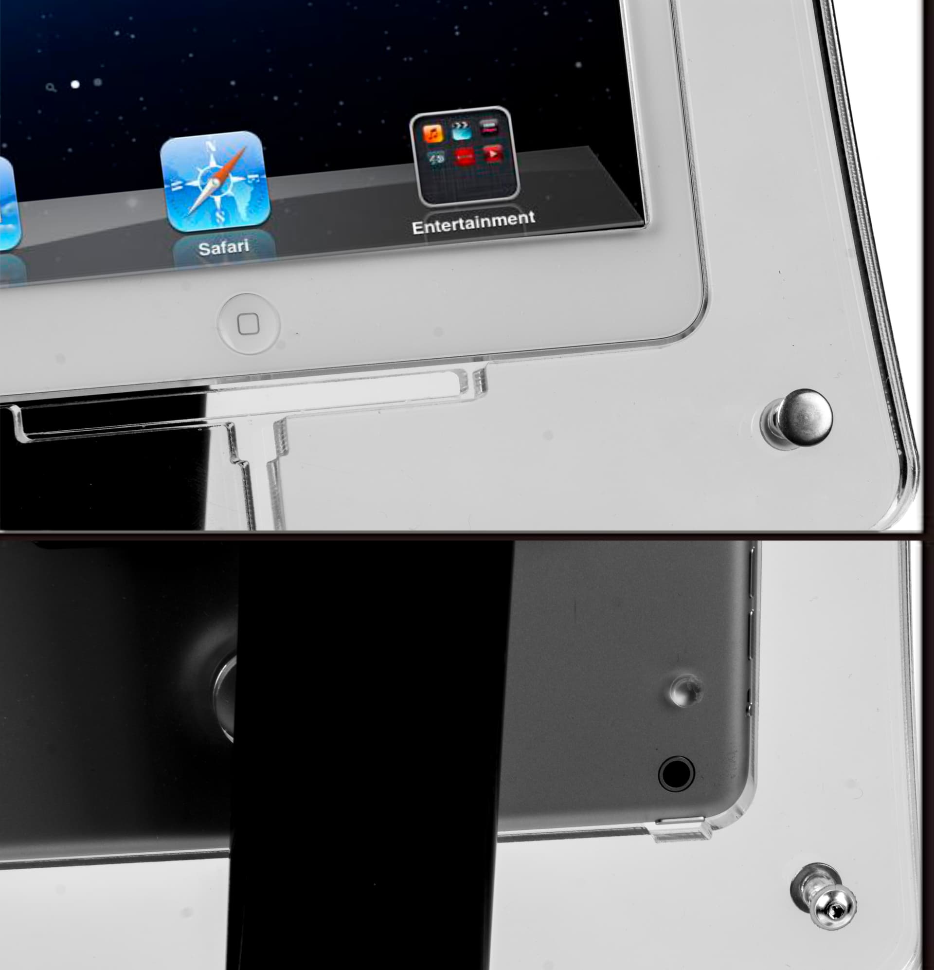 Adjustable Height iPad Stand | Acrylic Enclosure for iPad Air | Displays2Go