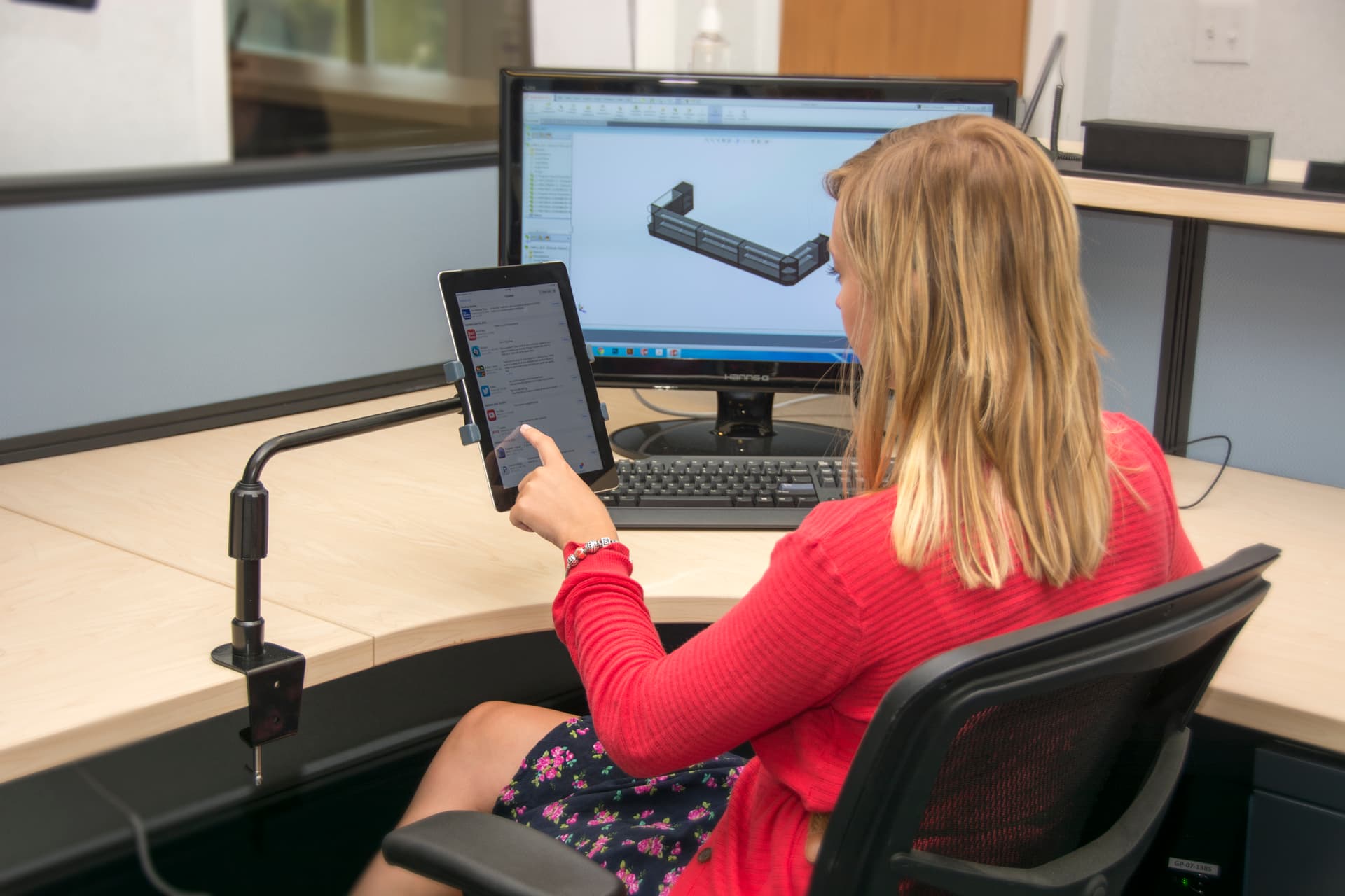 iPad Clamp Arm | Desk and Countertop Adjustable Tablet Holder | Displays2Go