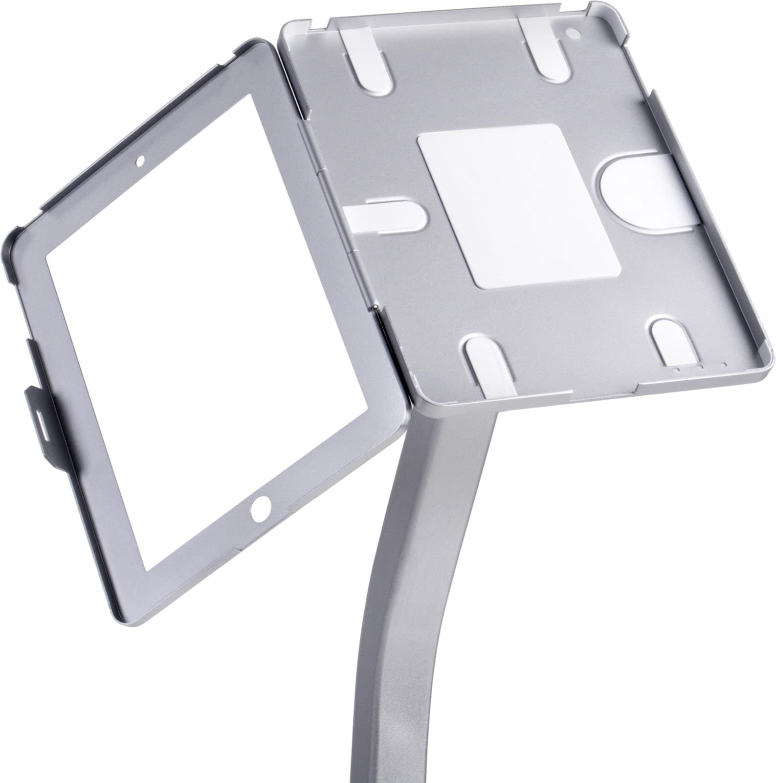Silver iPad Stand | Built-in Charging & Locking Enclosure | Displays2Go