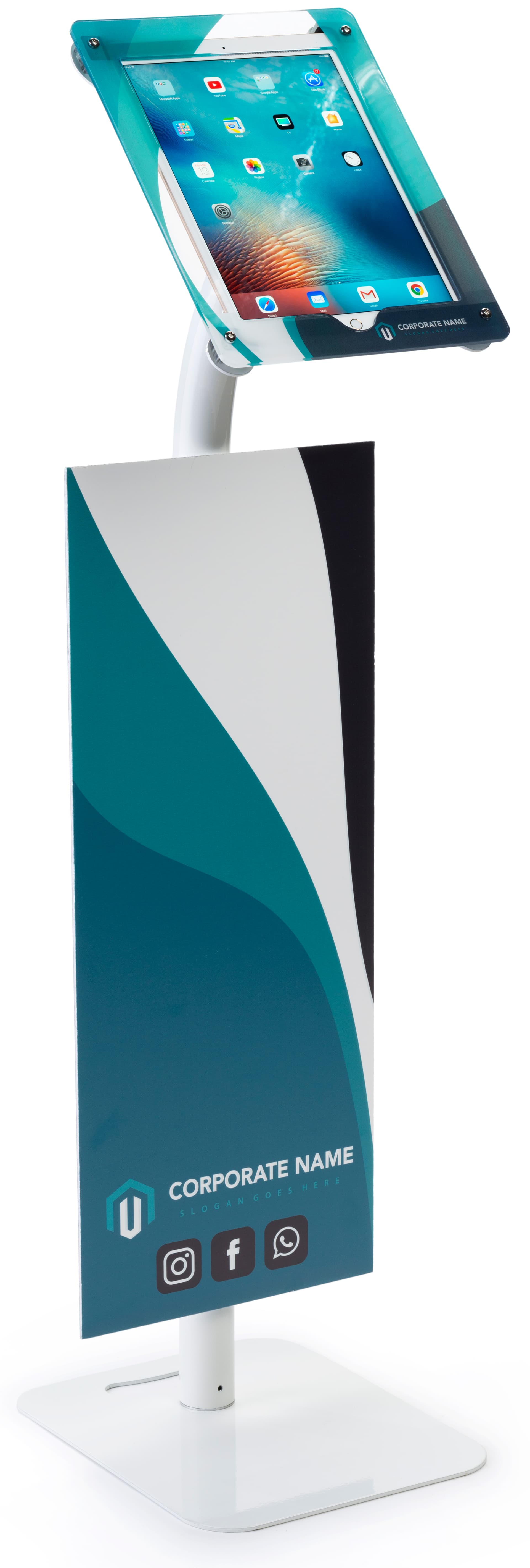 iPad Pro Kiosk With 30" Banner | Fully Customizable Graphics | Displays2Go