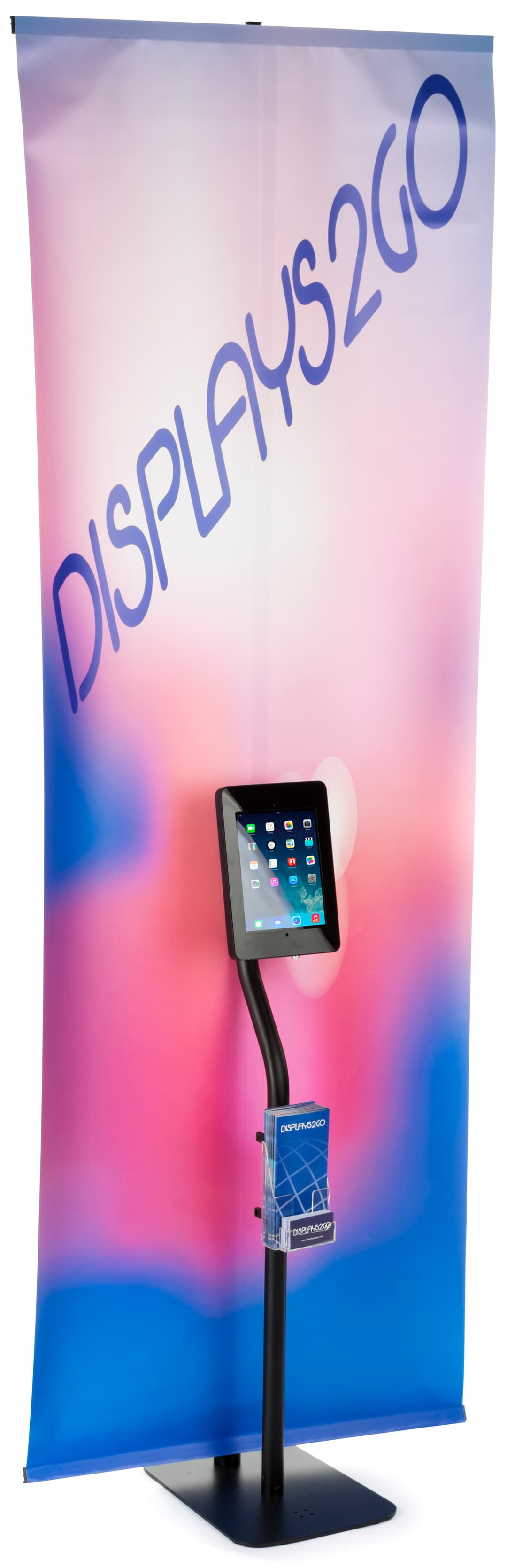 iPad Stand with Custom Banner and Brochure Pocket | Locking Cover ...