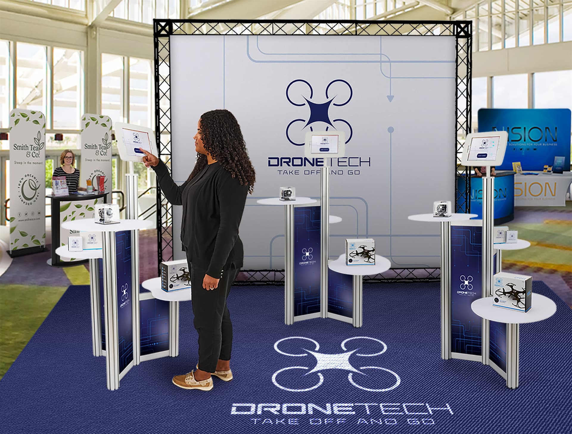 iPad Retail Display Stand | Multiple Acrylic Tabletops | Displays2Go