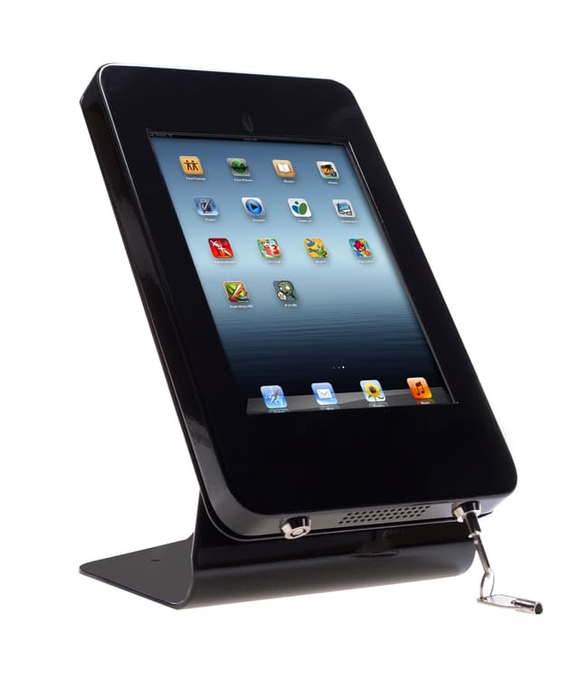 This iPad Mini Enclosure for Countertops is Black Powder Coated ...