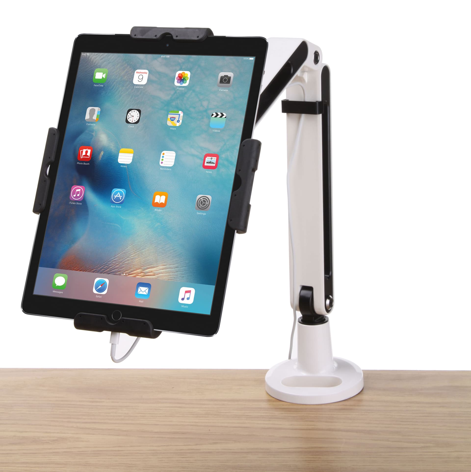 iPad Desk Mount | Maneuverable Dual Bending Arms | Displays2Go