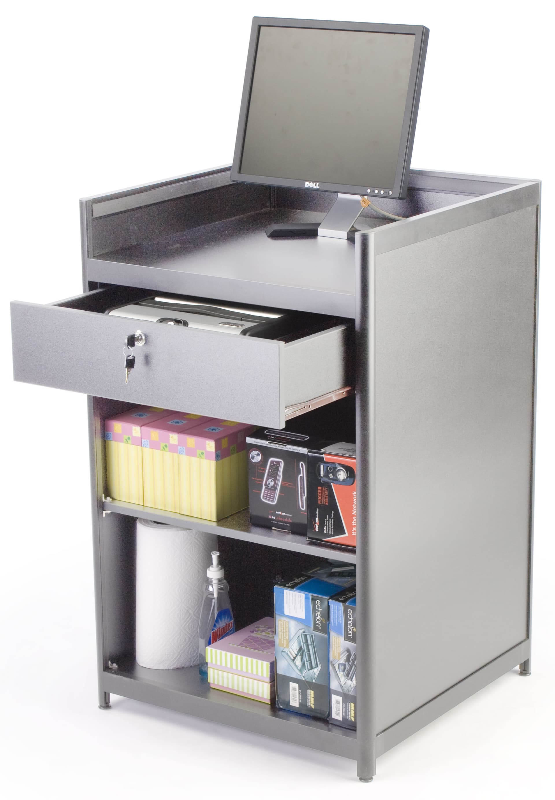 24" Width Cash Counter | Silver | Displays2Go