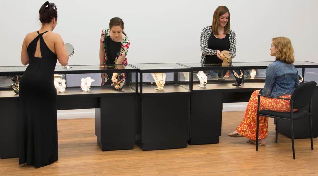 Locking Jewelry Display Case | Two Enclosed Storage Cabinets | Displays2Go