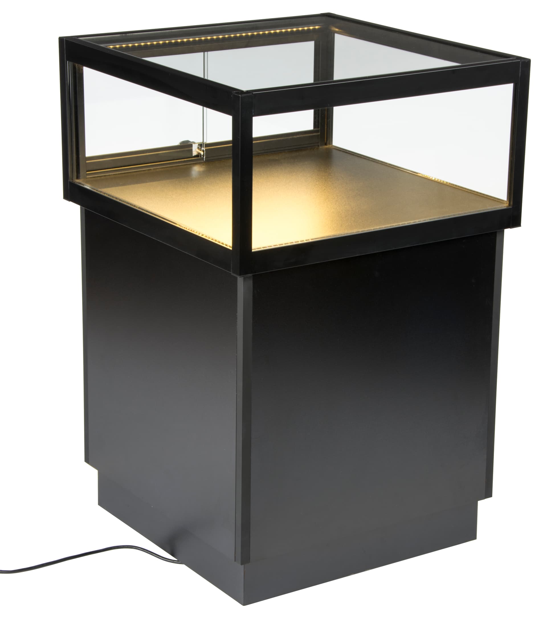 LED Display Case Pedestal | Interior Warm Colored Lighting | Displays2Go