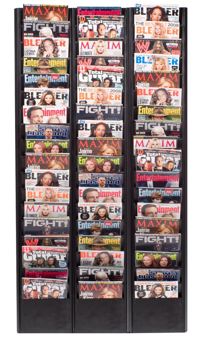 Wall Magazine Rack | 18-Tier Multiple Facing | Displays2Go