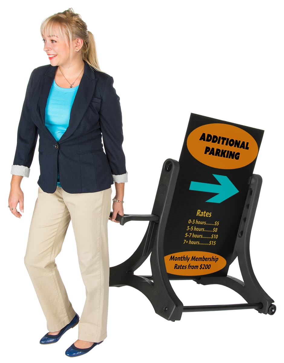 Sidewalk Swinger Board | Built-In Wheels | Displays2Go