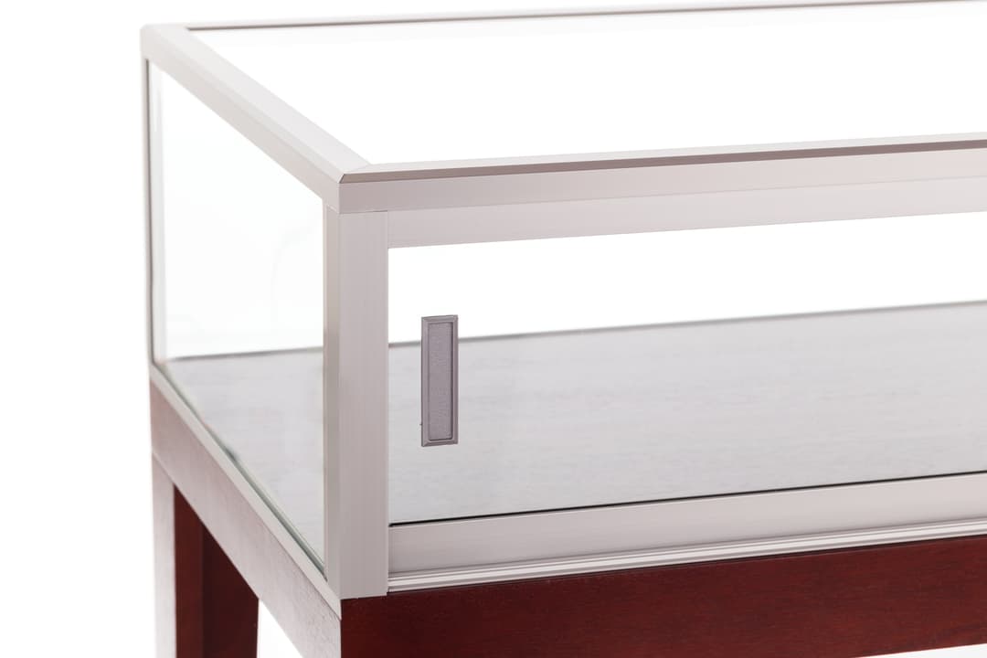 Table Display Case | Four Cherry Wood Finish Legs | Displays2Go