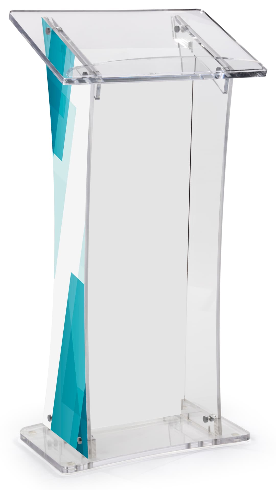 UV Modern Lectern with Custom Design | Silver Standoffs | Displays2Go