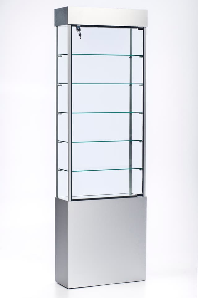 Silver Display Case | Top Lighting Included | Displays2Go