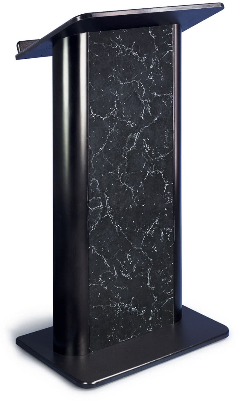 Lectern Podiums with Pyrenees Marble Panel Insert | Displays2Go