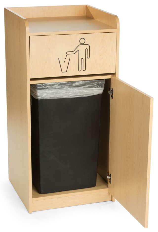 Wooden Tray Top Receptacle | Engraved Graphic | Displays2Go