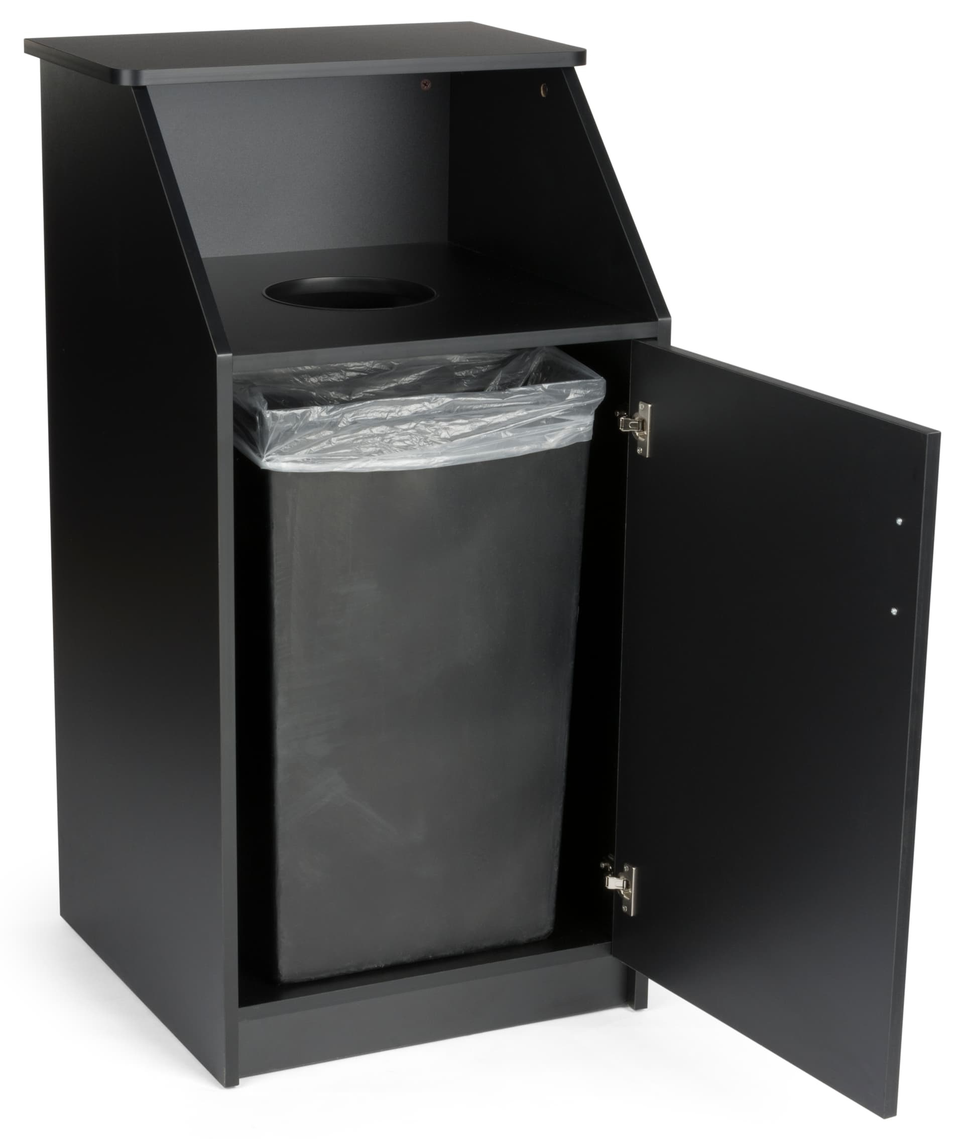 Black Waste Receptacle Enclosure | 36 Gallon Capacity | Displays2Go