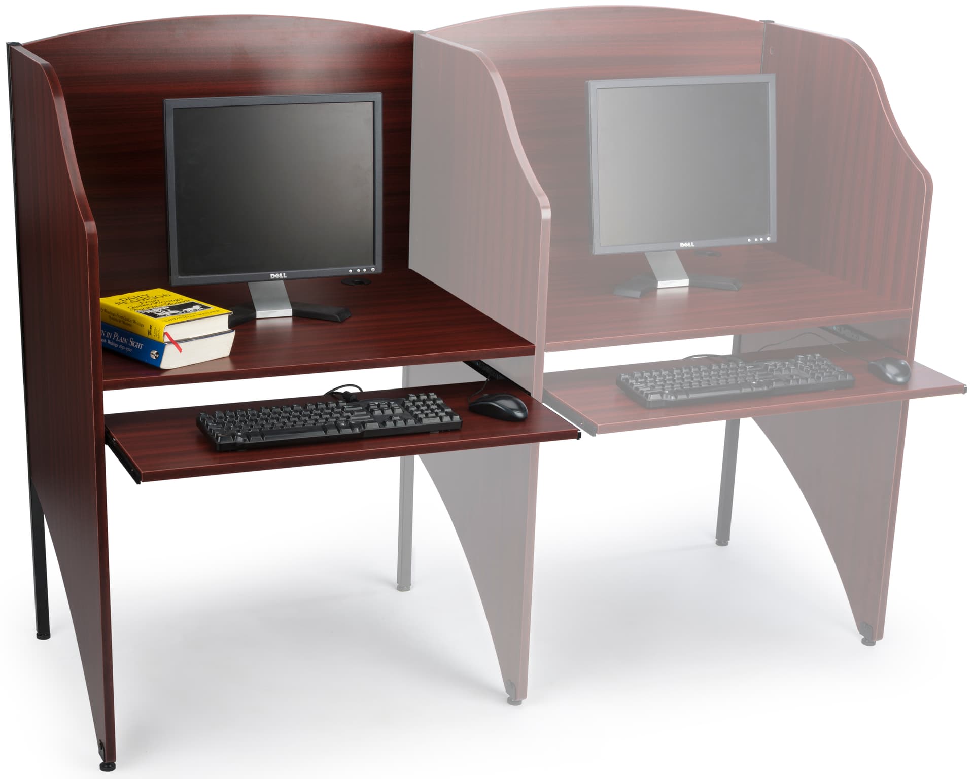 Testing Carrel | Mahogany Finish with Matching Edge Banding | Displays2Go