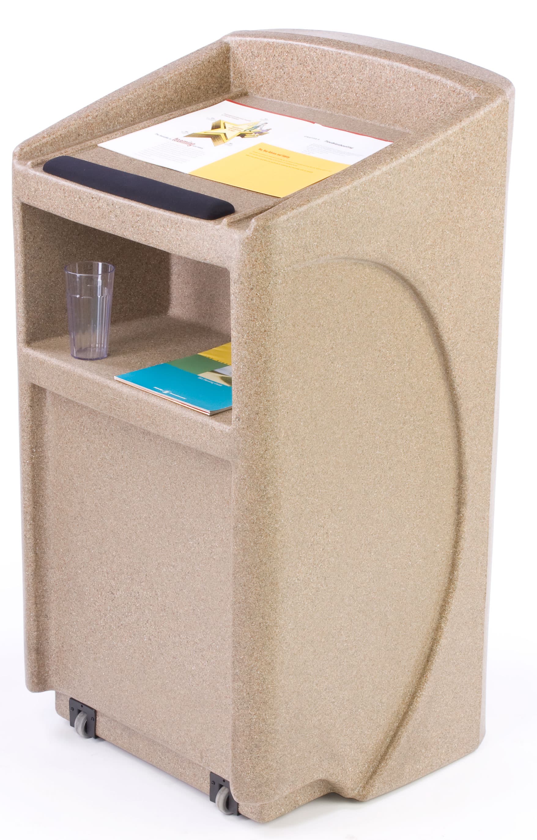 Outdoor Pulpit Made of Recycled Plastic | Cherry Front Panel | Displays2Go