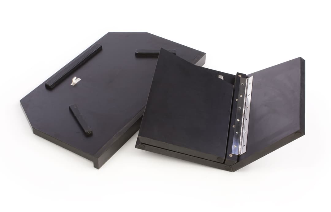 Tri-Folding Tabletop Lectern - Black | Displays2Go