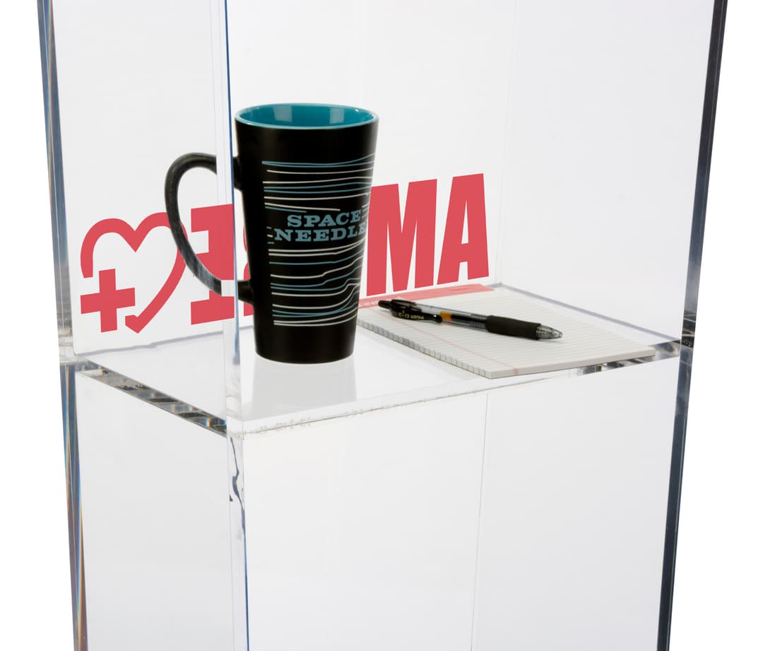 Transparent Podium with Custom Graphic | Modern Design with Shelf ...
