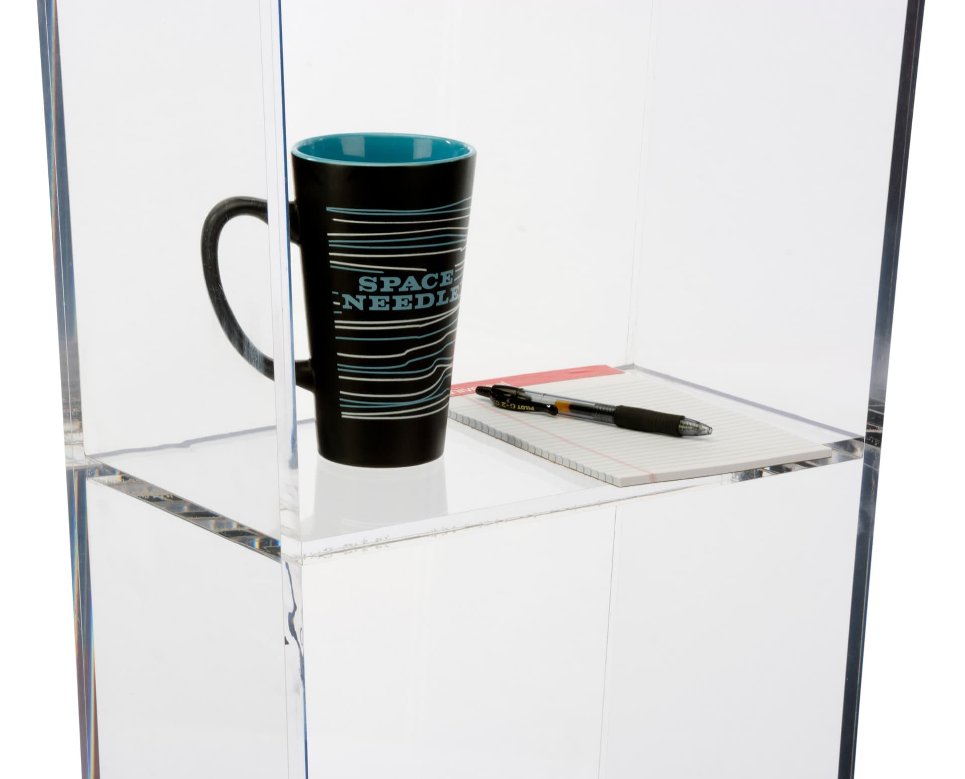 Custom Graphic Transparent Podium | 2-Color Vinyl Imprinting | Displays2Go