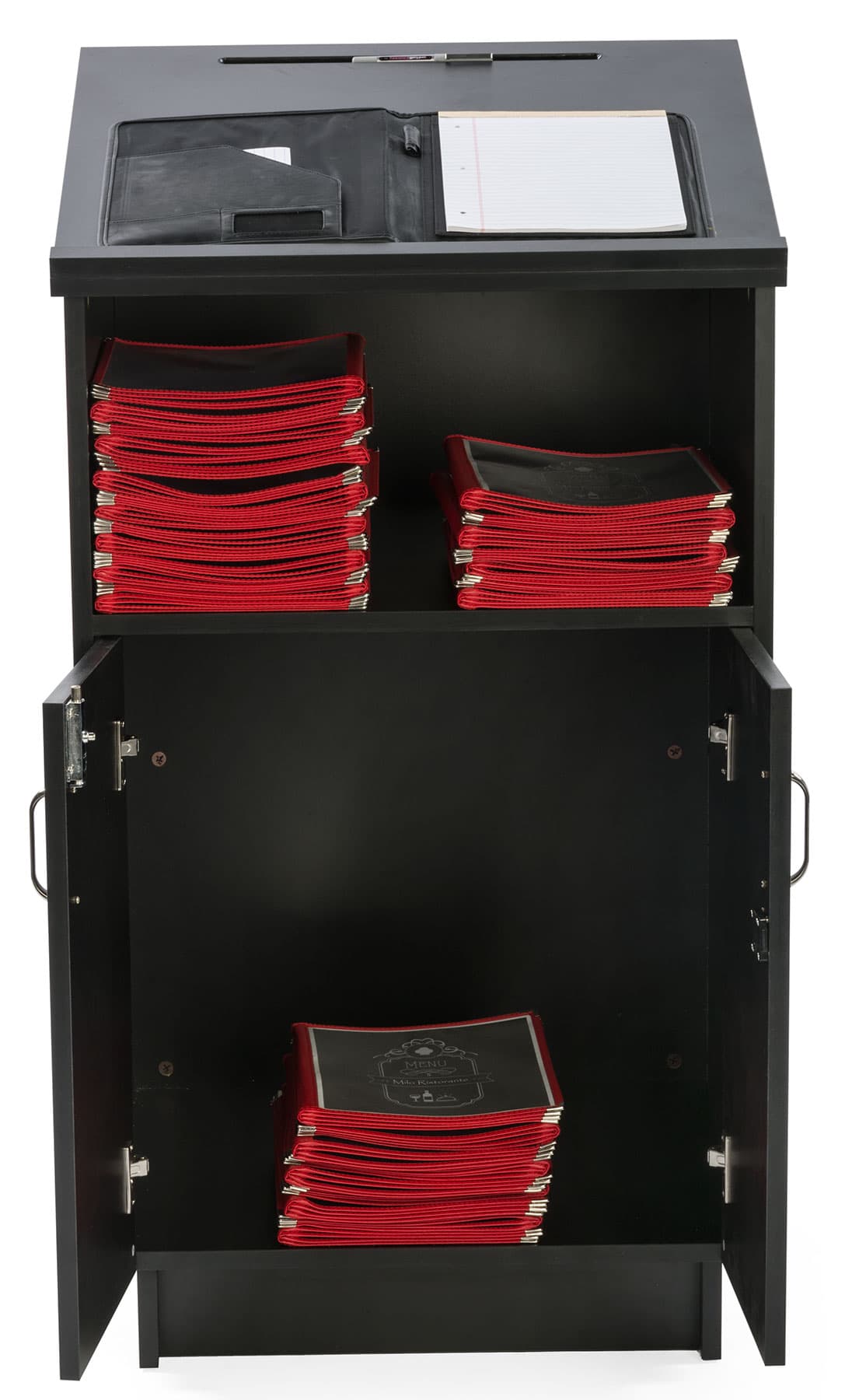 Lockable Restaurant Host Stand | Secure Cabinet for Valuables | Displays2Go
