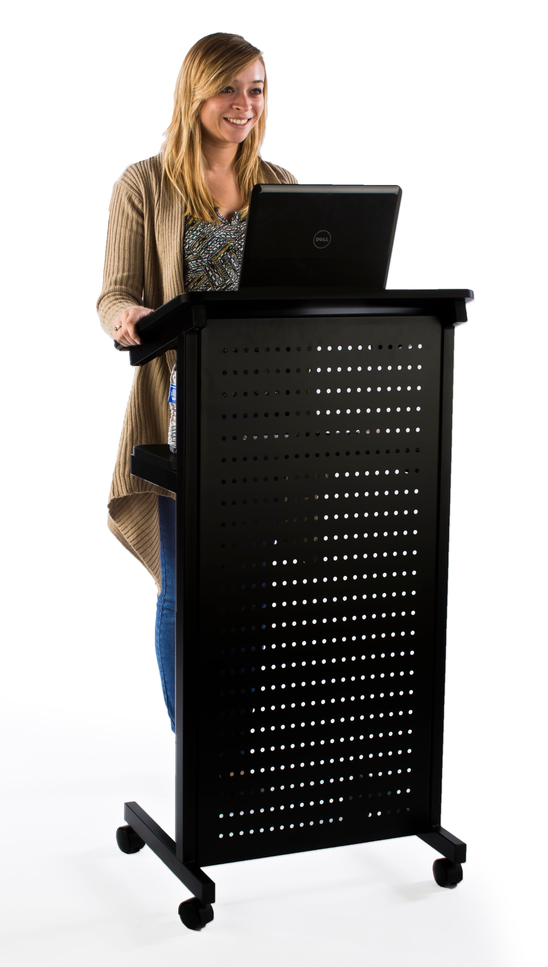 Mobile Lecture Stand | 2 Locking Wheels | Displays2Go