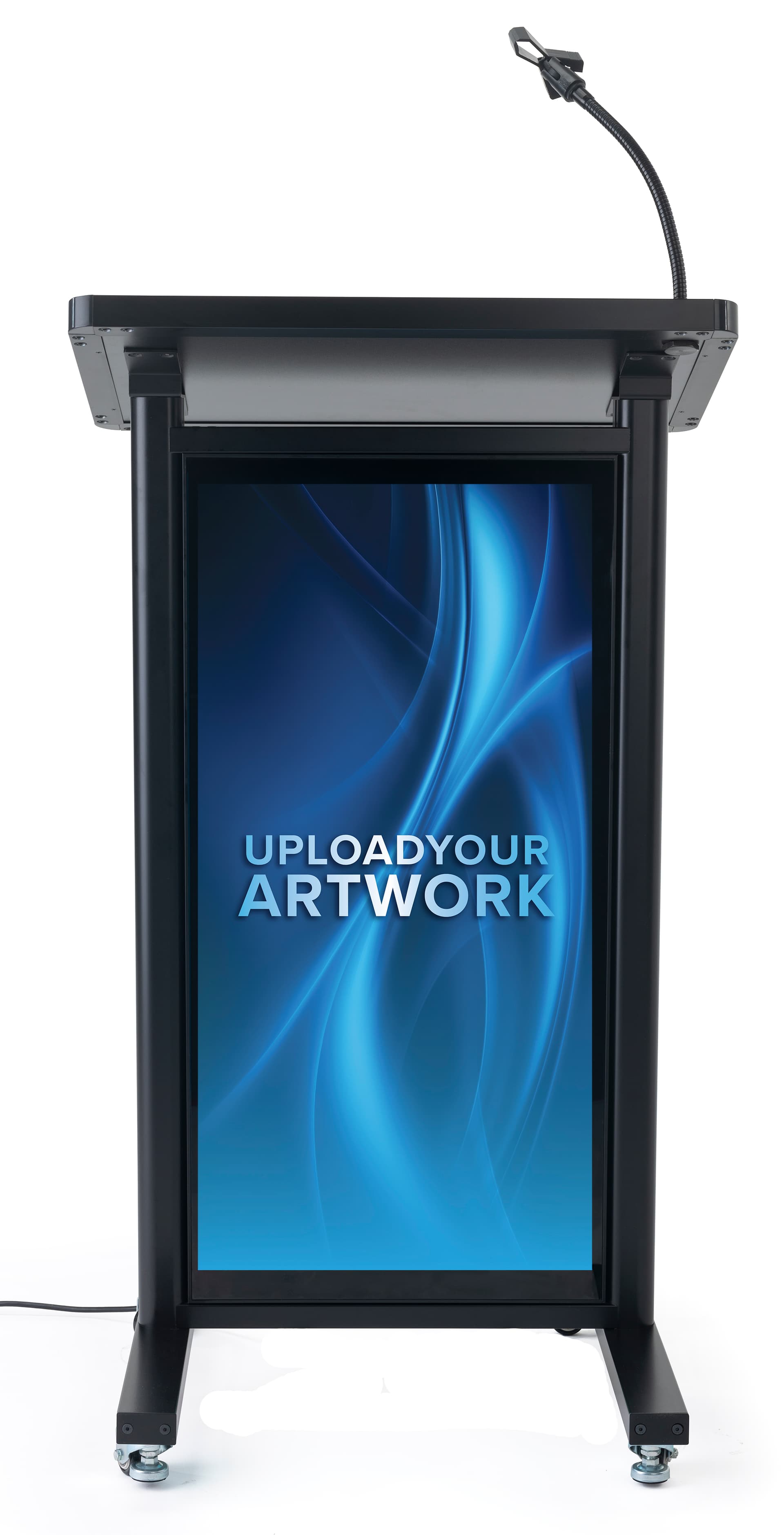 Mobile Lectern with Custom Backlit Graphic | Fold Down Stepper ...