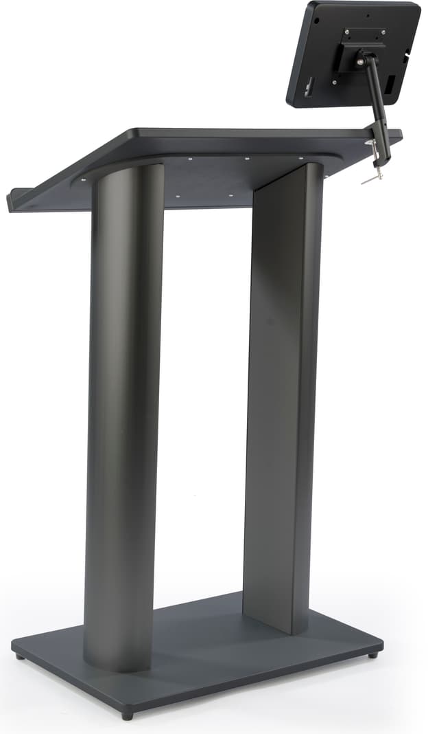 iPad Rostrum | Black Truss Lectern with Clamping Tablet Enclosure ...