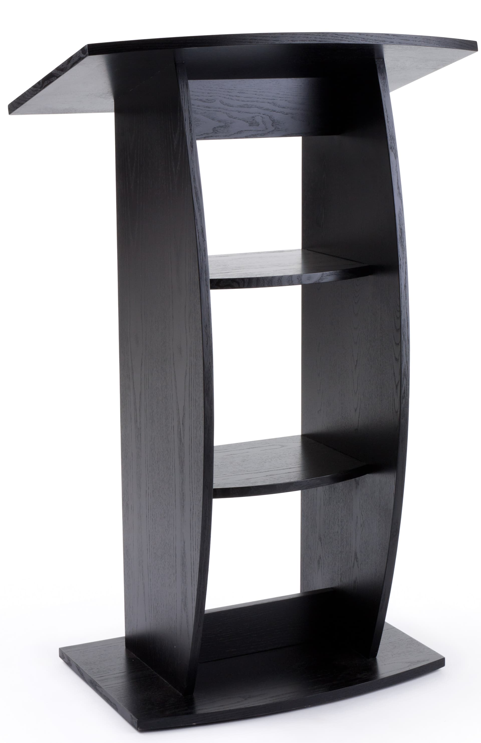 Speech Lectern | Black Podium Features (4) Adjustable Feet | Displays2Go