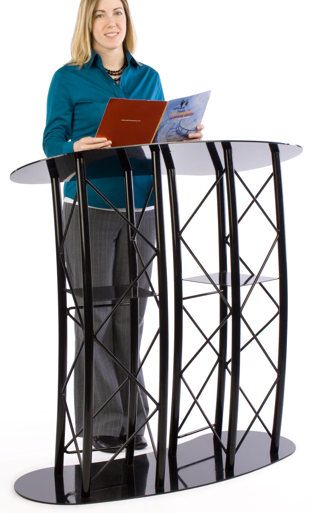 A Podium features a truss design to help garner the audience's ...