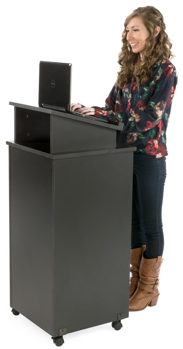 Wheeled Podium | 4 Casters, 2 Locking | Displays2Go