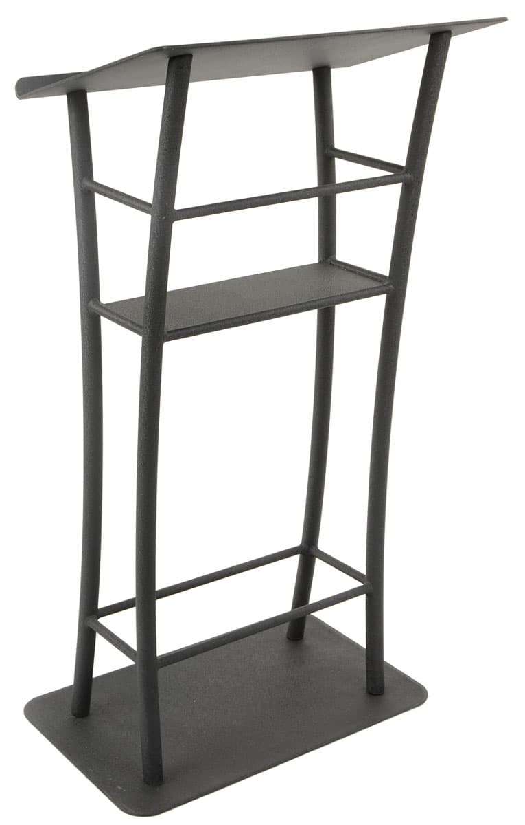 Curved Black Steel Lectern | Podiums For Churches | Displays2Go