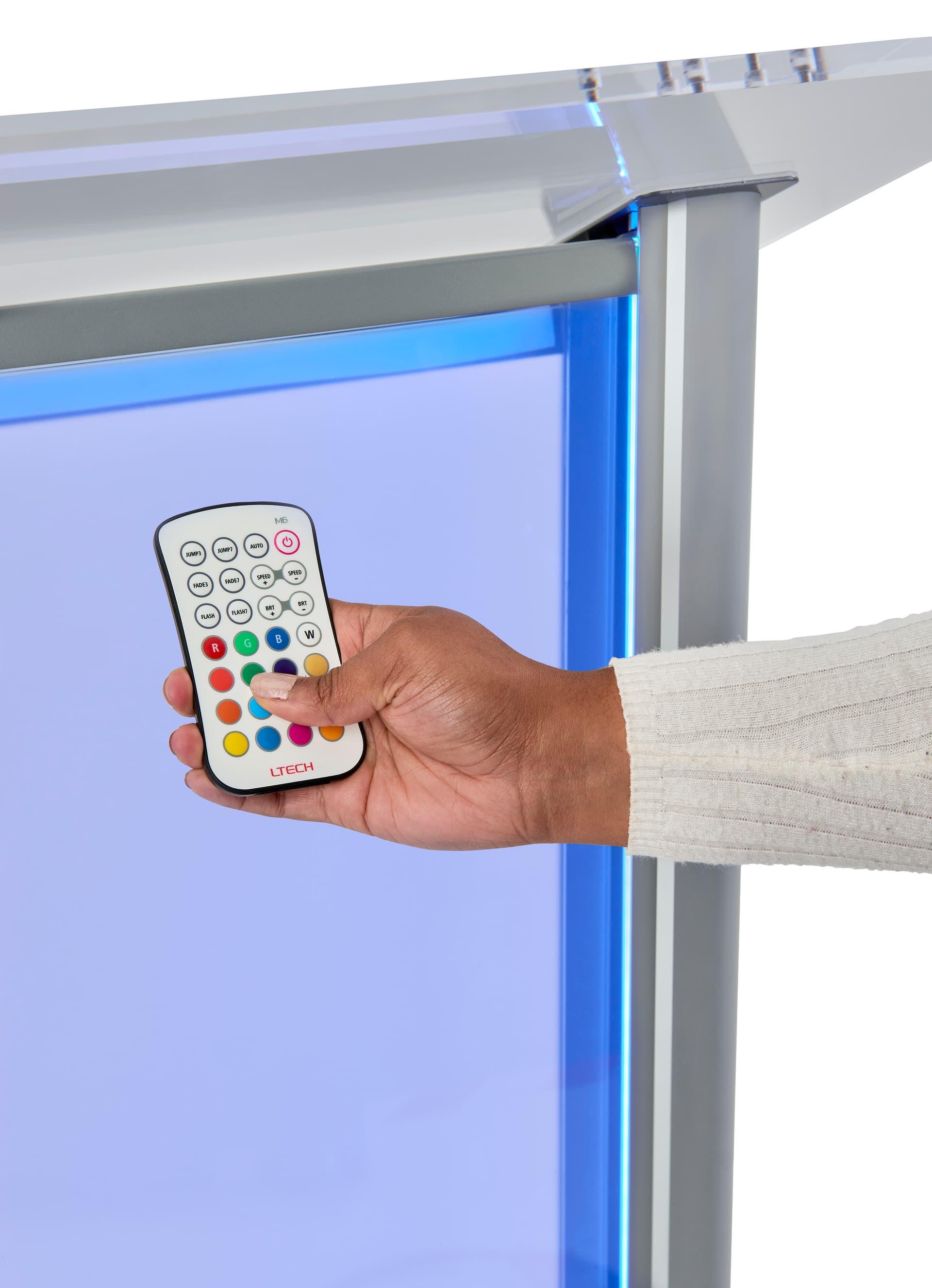 Illuminated Frosted Acrylic Lectern | Includes Remote Control | Displays2Go