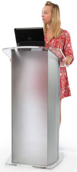 Modern Lectern | Frosted Front Panel & Rubber Feet | Displays2Go