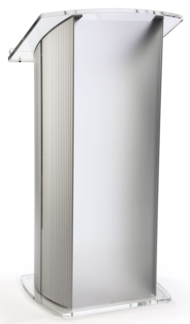 Modern Lectern | Frosted Front Panel & Rubber Feet | Displays2Go