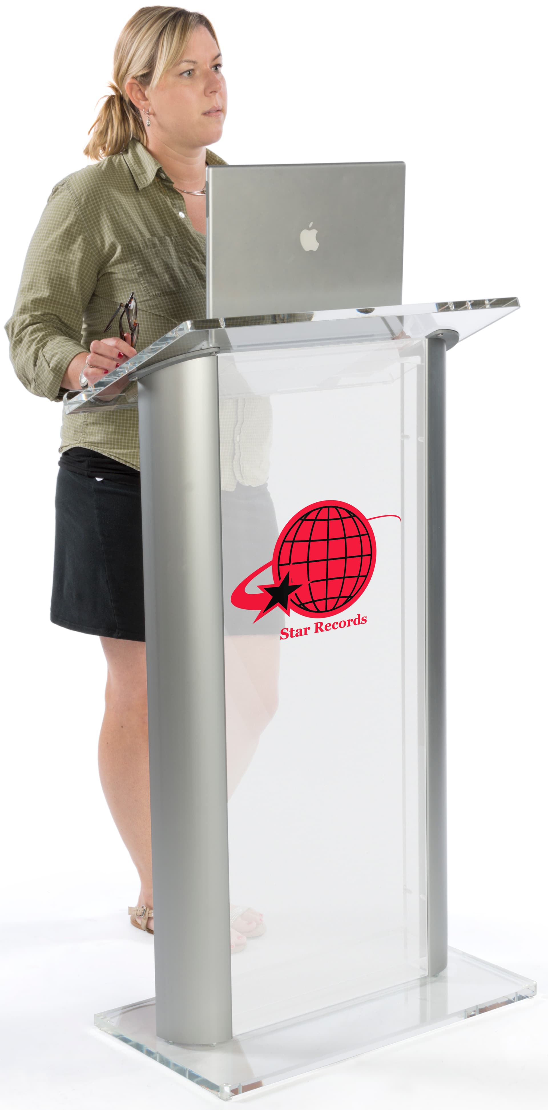 Recycled Plastic Lectern with Multi-Color Imprint | 2 Color Logo ...