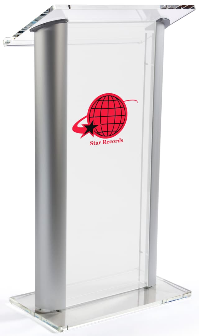 Recycled Plastic Lectern with Multi-Color Imprint | 2 Color Logo ...