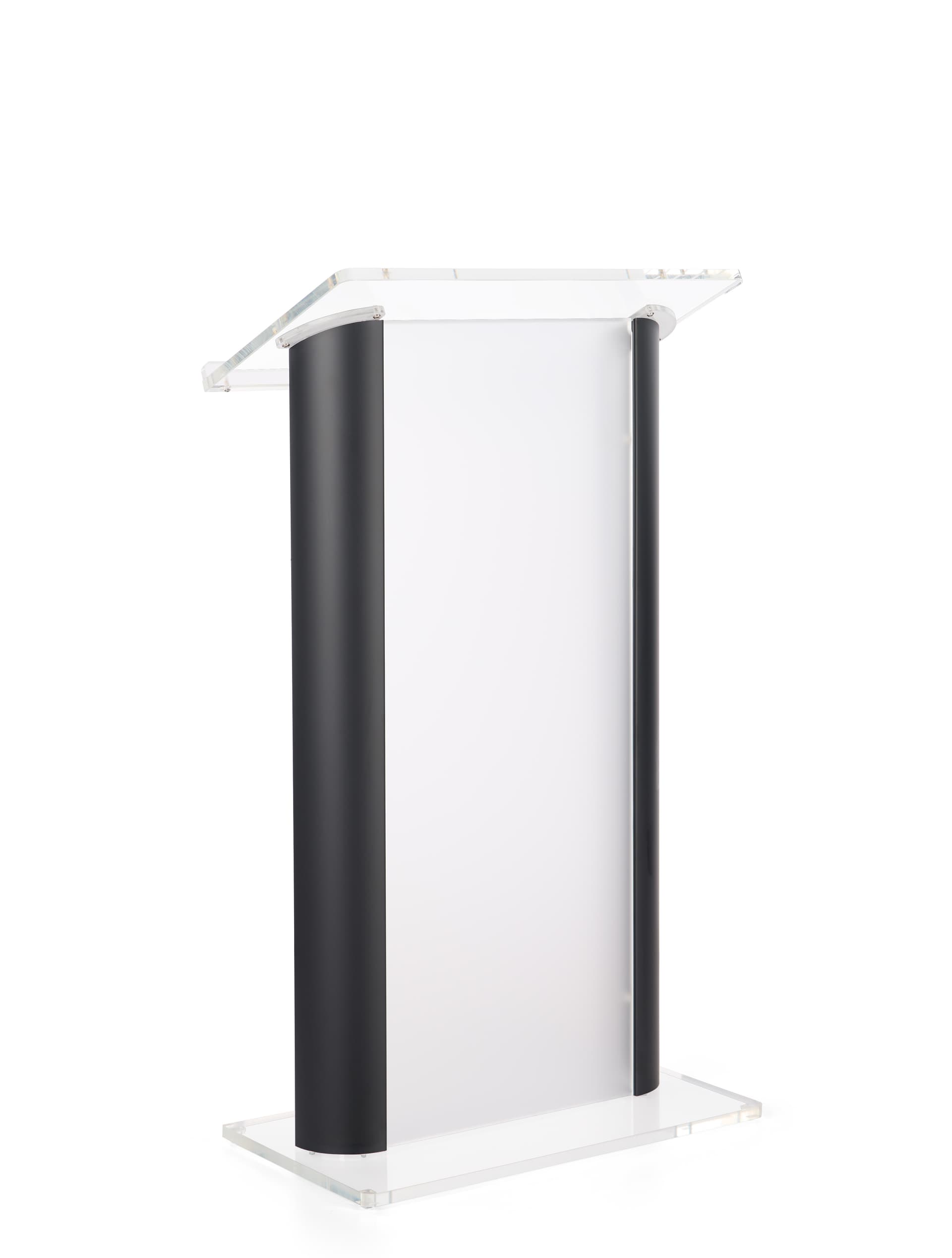 Acrylic & Black Podium | Large Reading Surface with Book Stop | Displays2Go