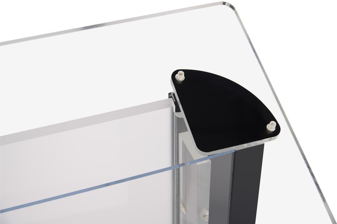 Acrylic & Black Podium | Large Reading Surface with Book Stop | Displays2Go