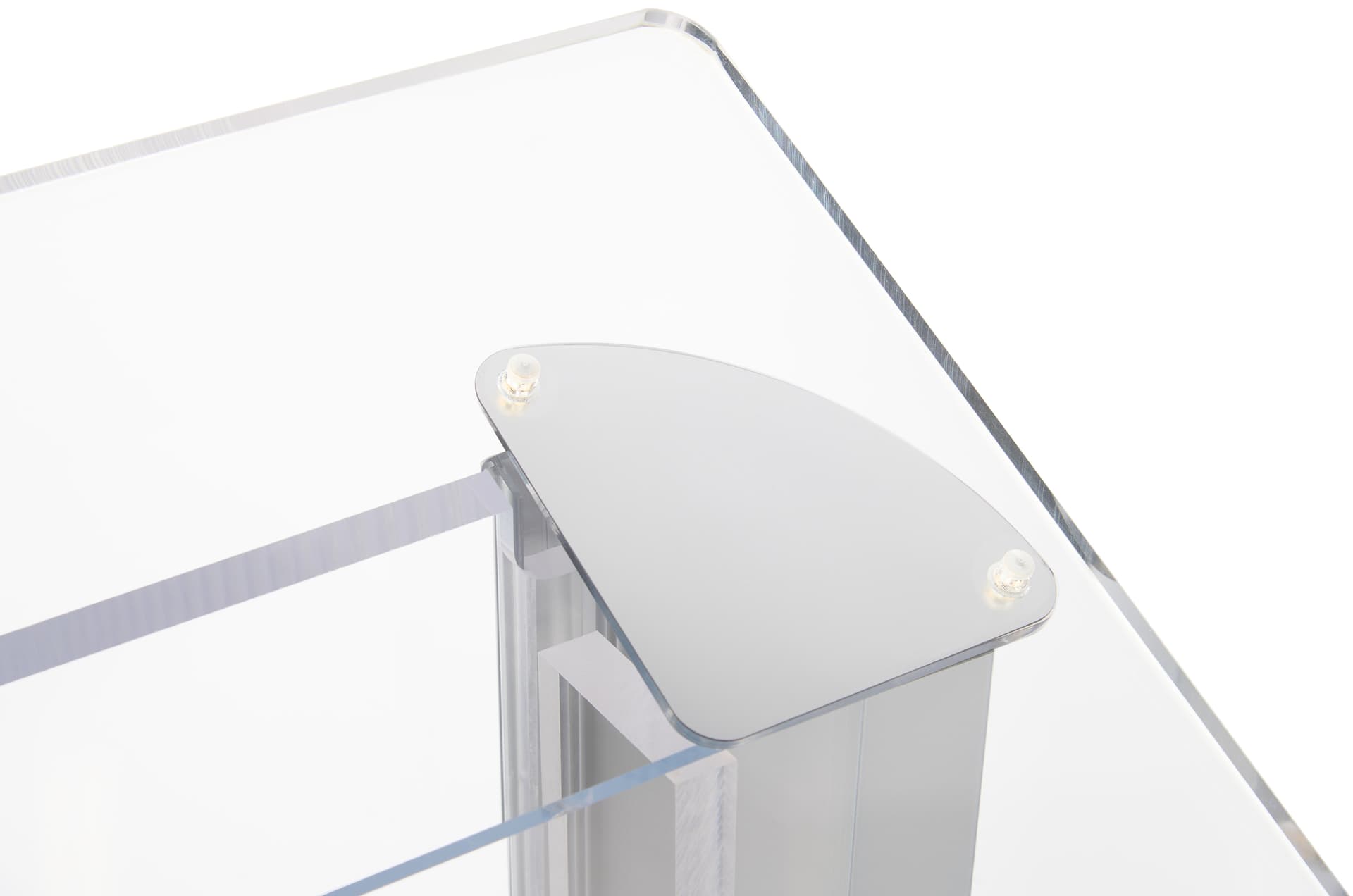 Custom Graphic Plexiglass Podium | 14” x 14” 2-Color Imprint | Displays2Go
