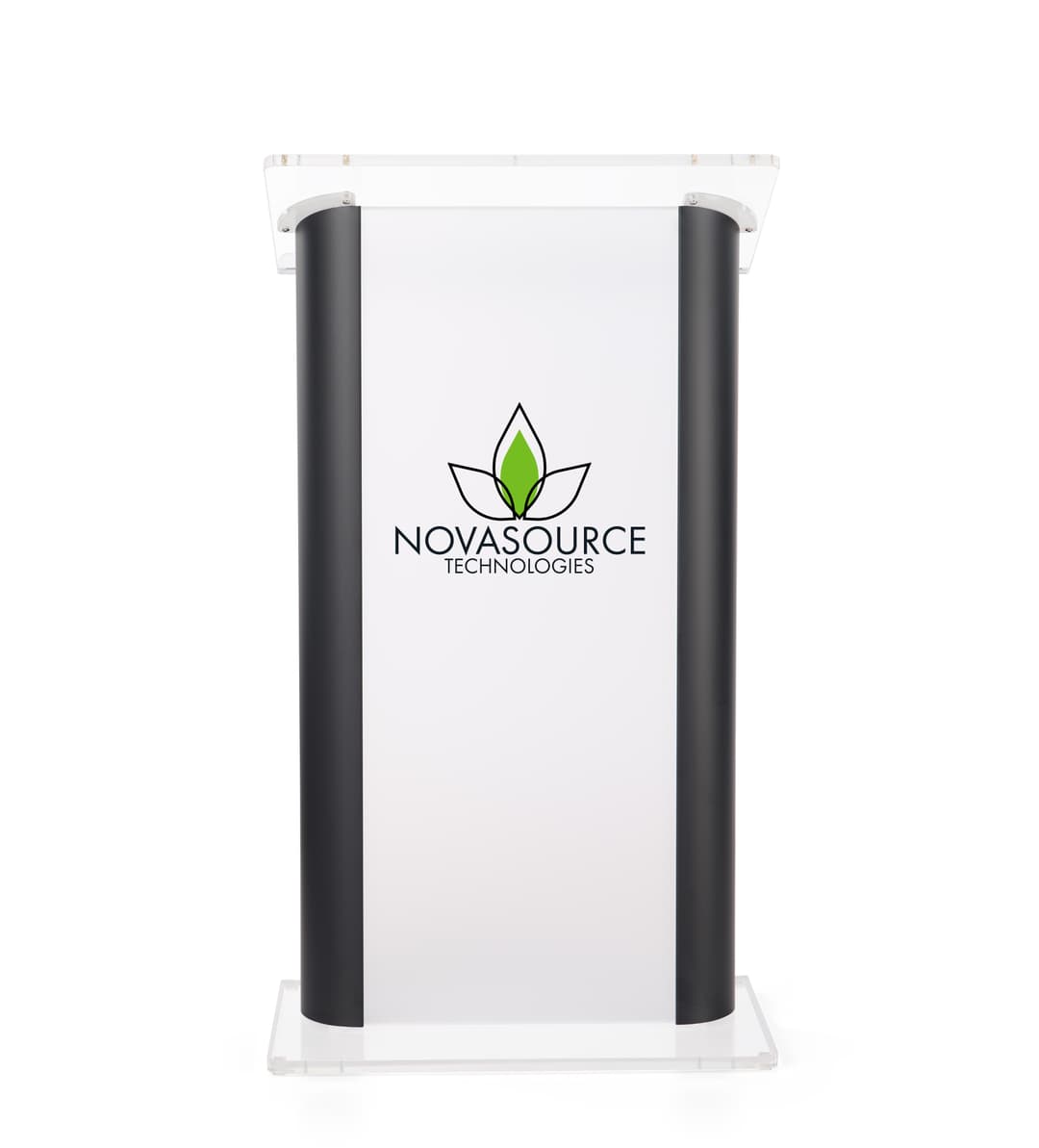 Black Lectern | Frosted Acrylic Panel | Displays2Go