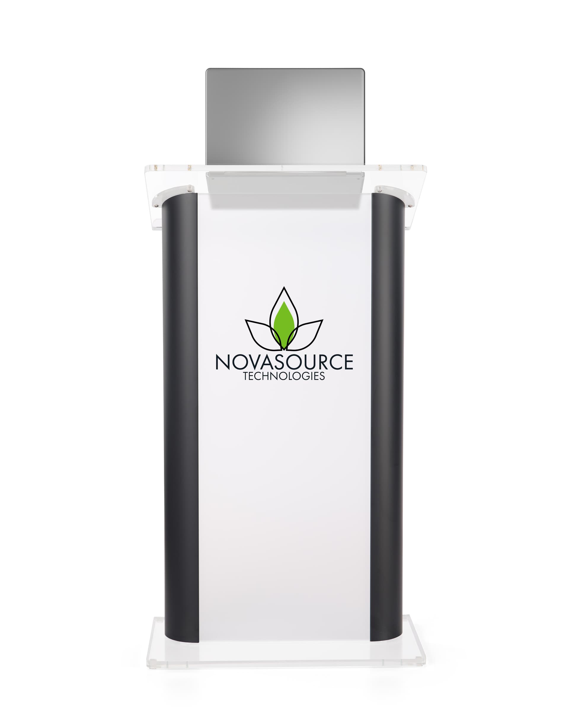 Black Lectern | Frosted Acrylic Panel | Displays2Go