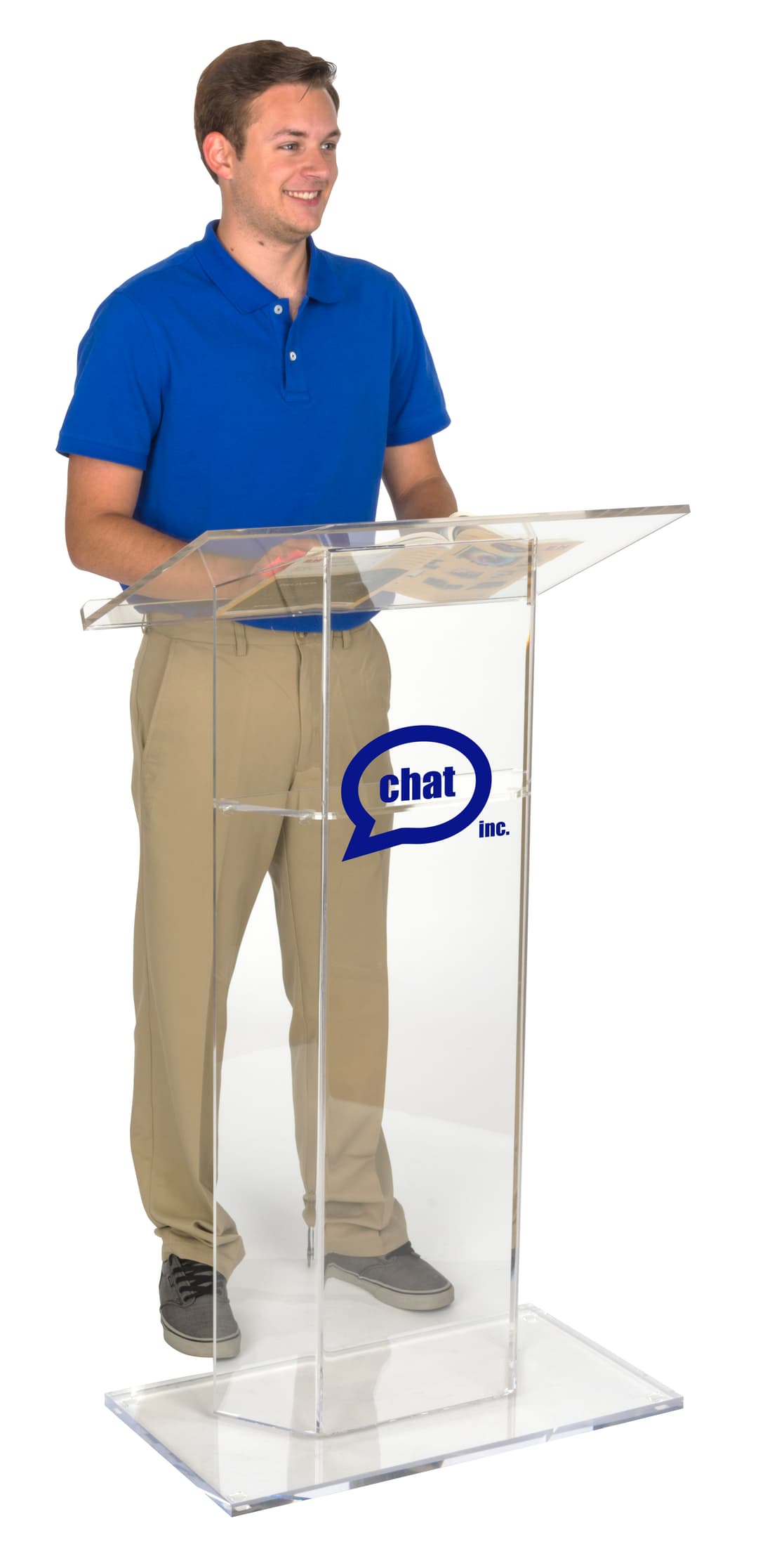 Custom Graphic Plexiglass Lectern | 1 Color Printing | Displays2Go