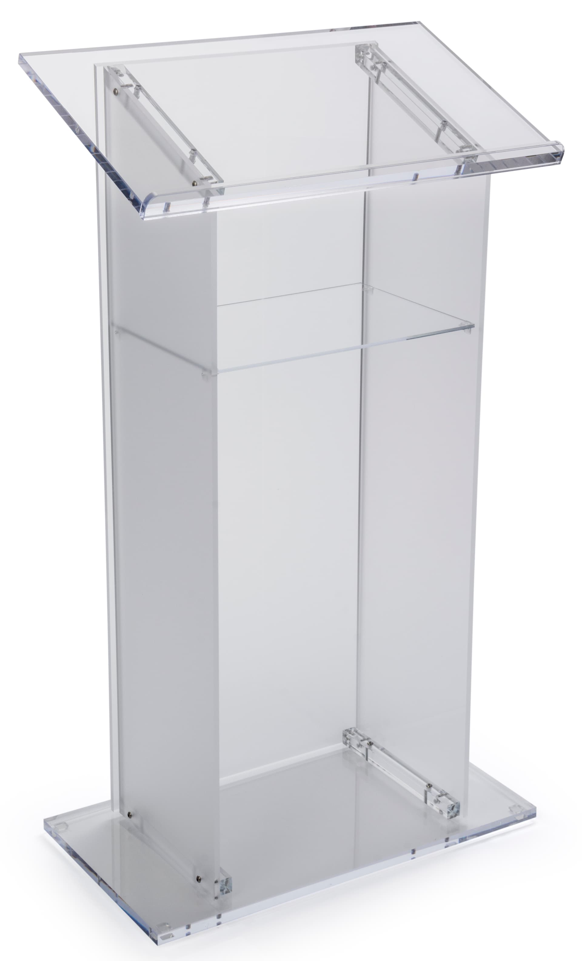 Frosted Plexiglass Pulpit | Ships Knocked Down | Displays2Go