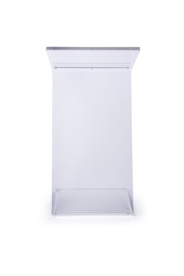 Clear Acrylic Z-shape Podium | Modern Design with Laptop Lip | Displays2Go