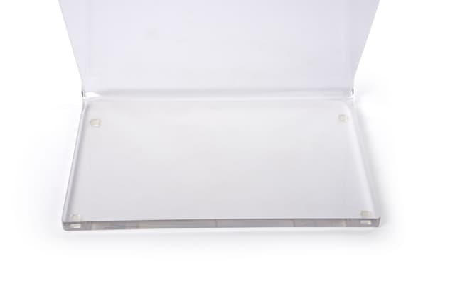 Clear Acrylic Z-shape Podium | Modern Design with Laptop Lip | Displays2Go