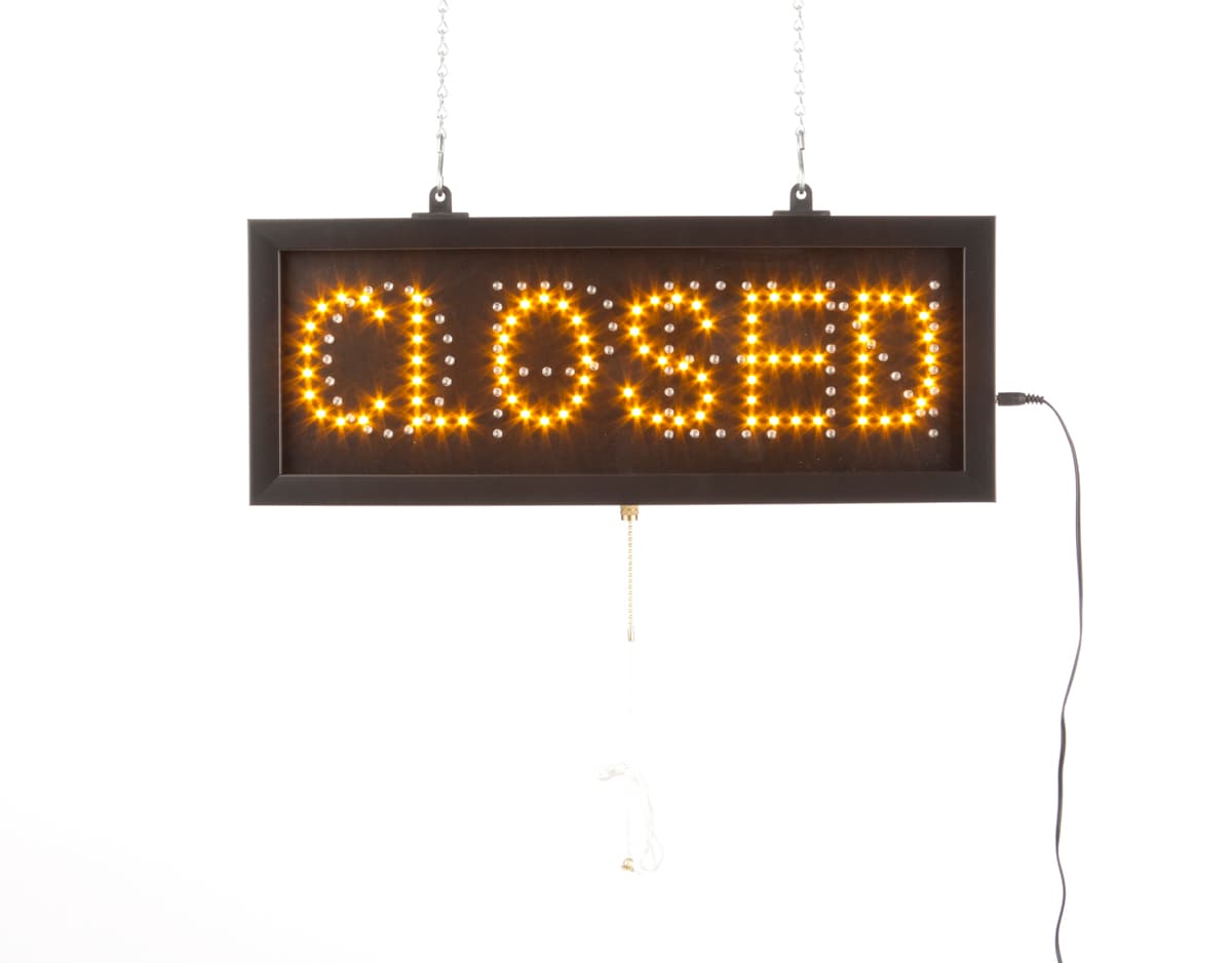 This LED Open Sign Switches to a "CLOSED" Message! Hanging Kit Included ...