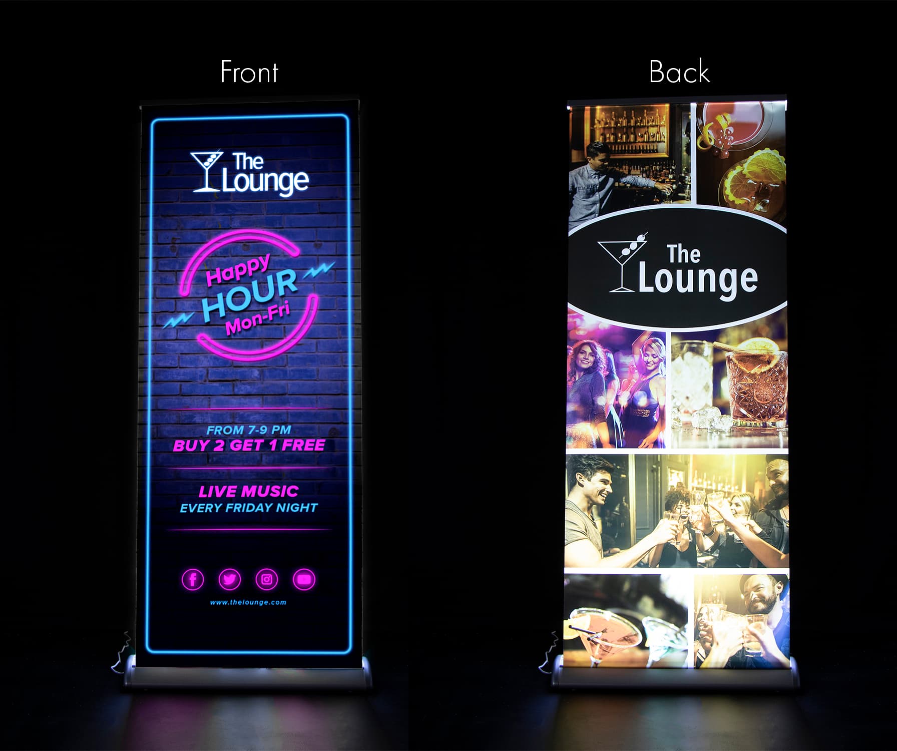 Backlit Banner Stand | Set of 2 Custom Printed Posters | Displays2Go